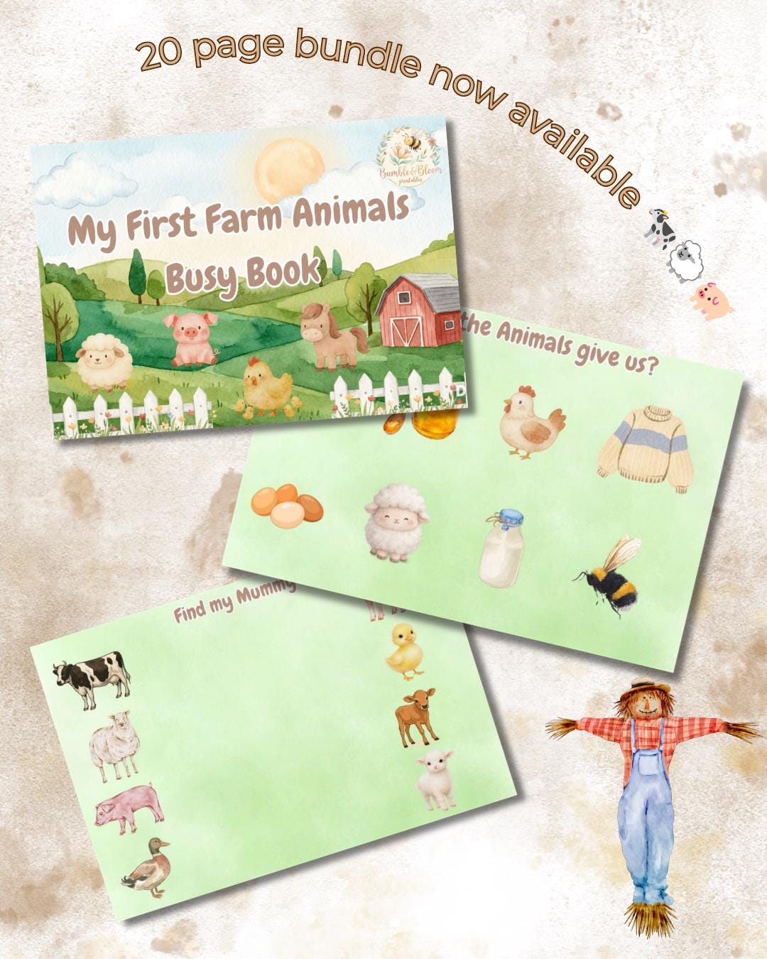 Farm Animals Busy Book Printable | Toddler Learning Activity (digital ...