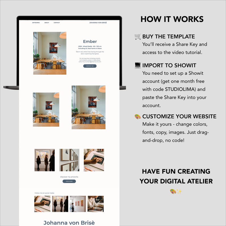 Showit Website Template for Artists & Photographers | Editorial Art ...