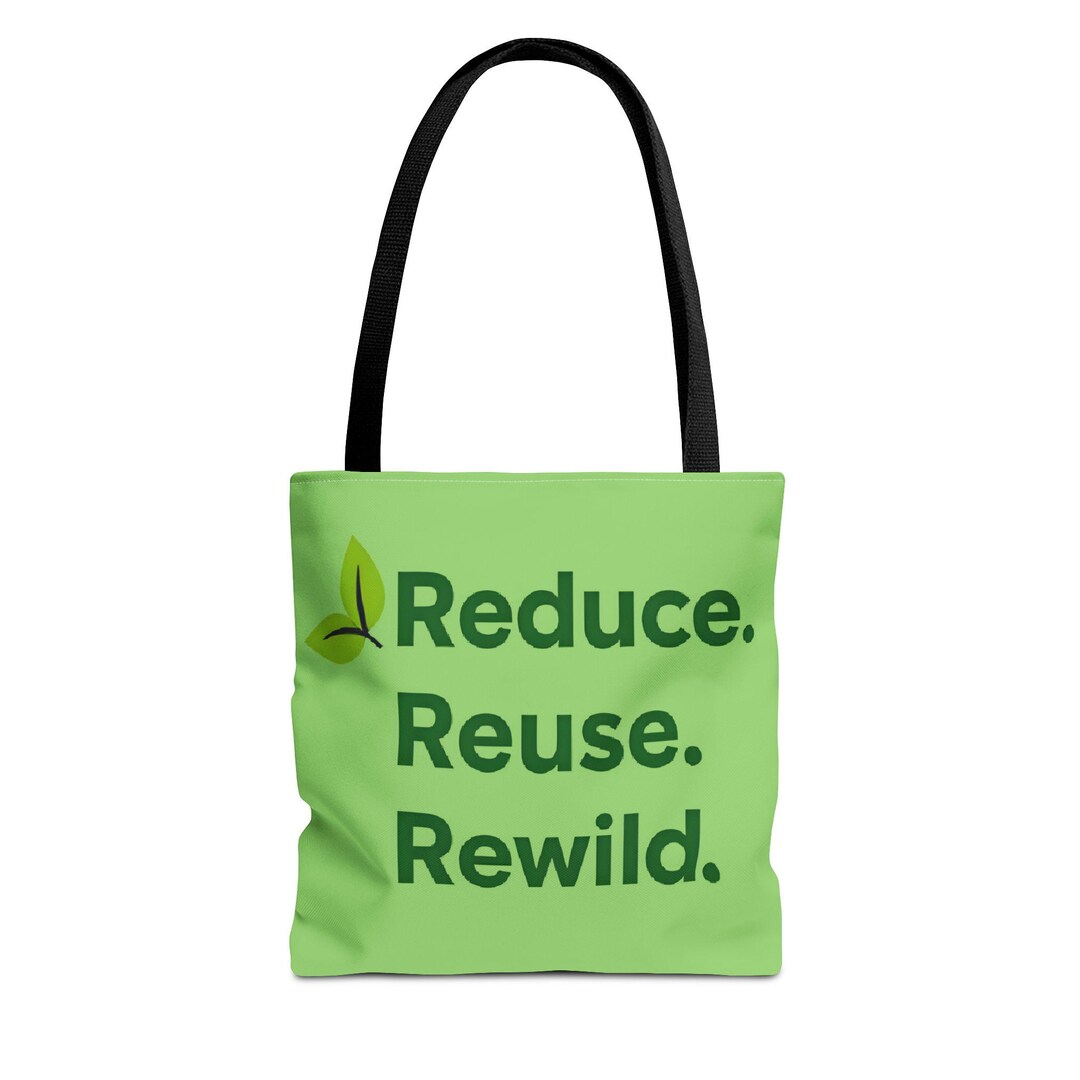 Eco-friendly Tote Bag: Reduce Reuse Rewild - Sustainable Shopping - Etsy