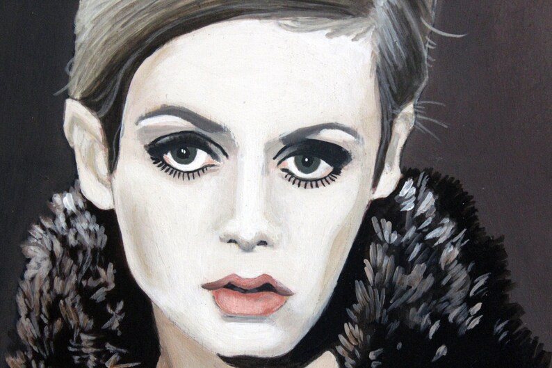 Twiggy | Portrait | Art Print | Painting | Acrylic - Etsy