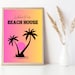 Beach House Welcome Sign | Bright Color Beach House Art | Printable Art ...