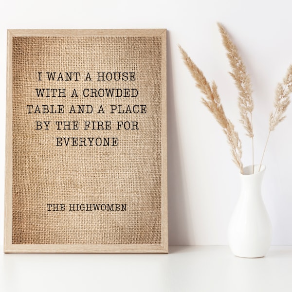 Lyrics Art Crowded Table - Etsy