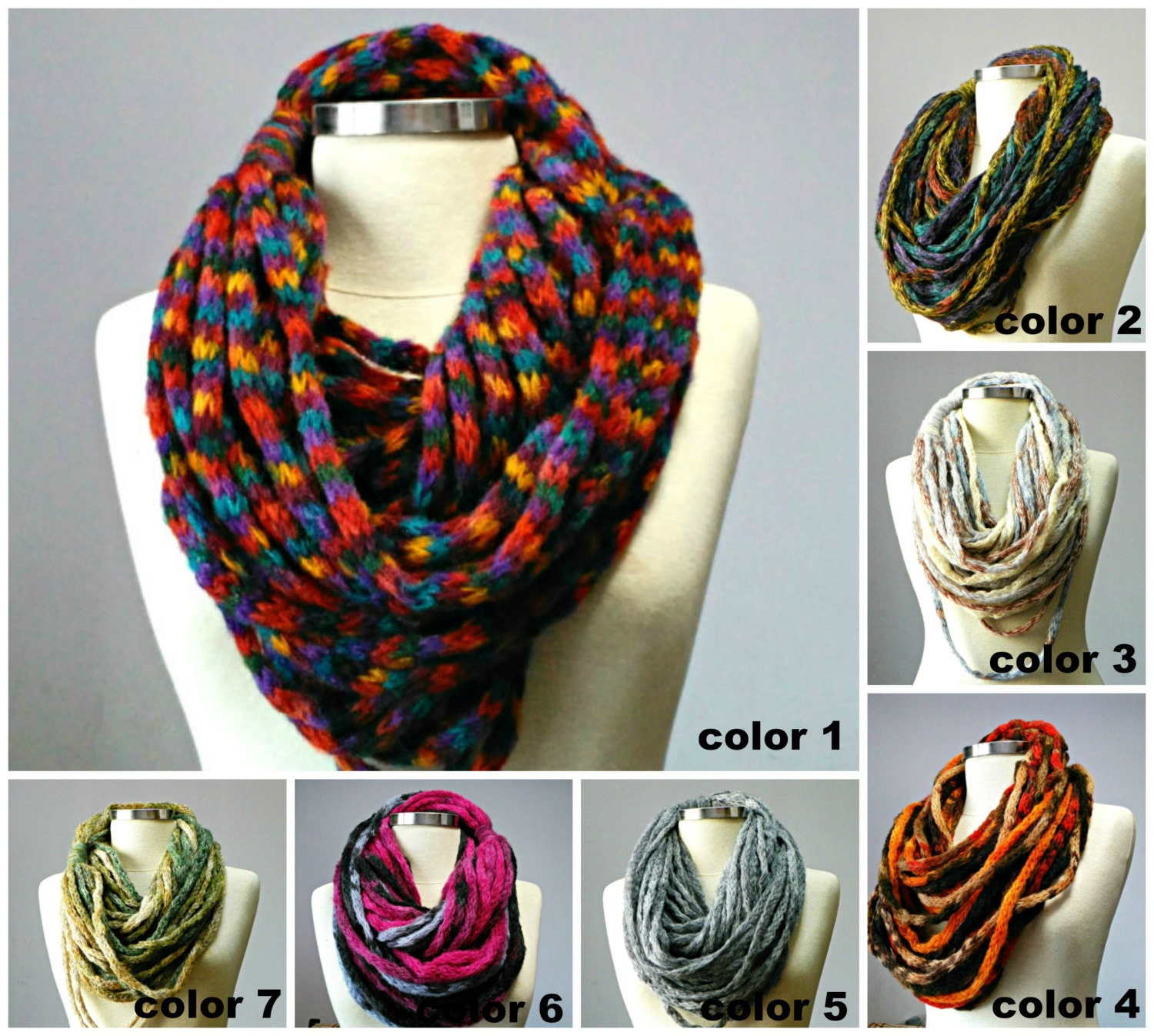 Fluffy Infinity Scarf Chunky Scarf Cowl Scarf Winter - Etsy