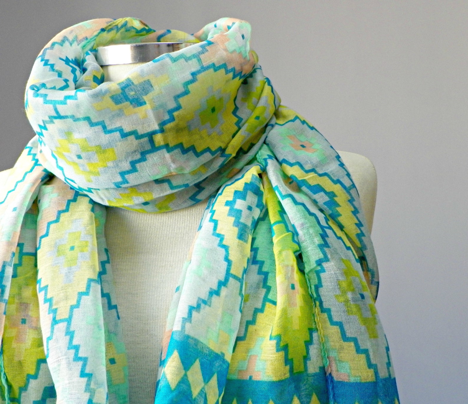 Spring scarf long scarf women scarf spring scarf diamond | Etsy