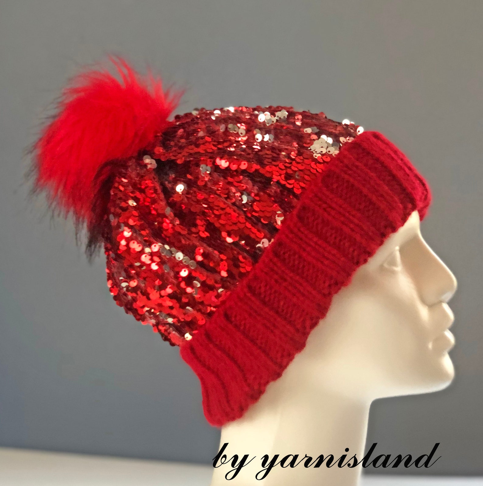 Christmas Sale, Knitted Winter Hat, Sequin Beanie, Shiny Beanie ...