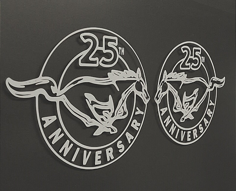 1 Set - 25th Anniversary Mustang Vinyl Decal Sticker 6" X 4.94" - Etsy