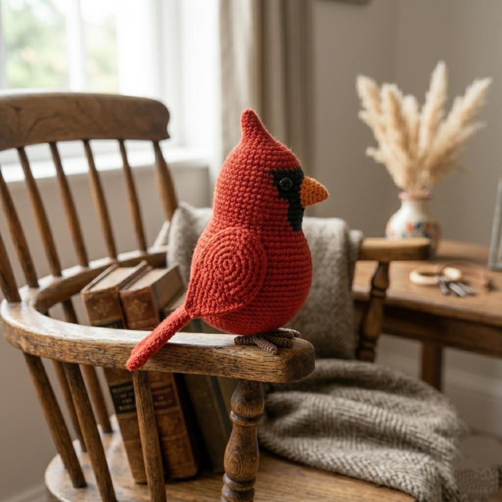 Crochet Cardinal Pattern, Realistic Amigurumi Bird PDF (digital ...