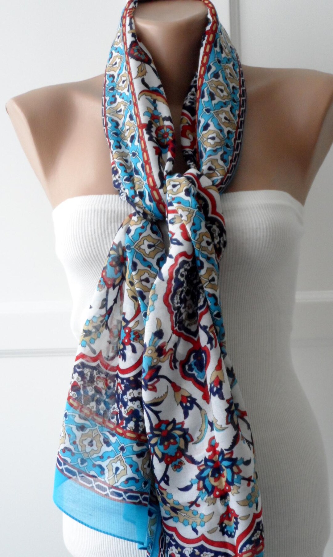 Very Stylish,traditional Pattern Scarf,elegant Gift,anatolian Art Scarf ...