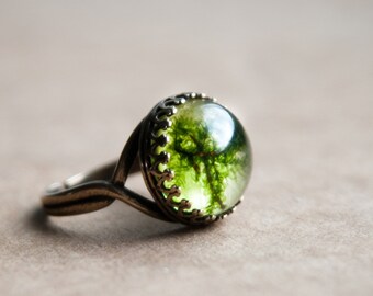 Moss Resin Ring | Etsy