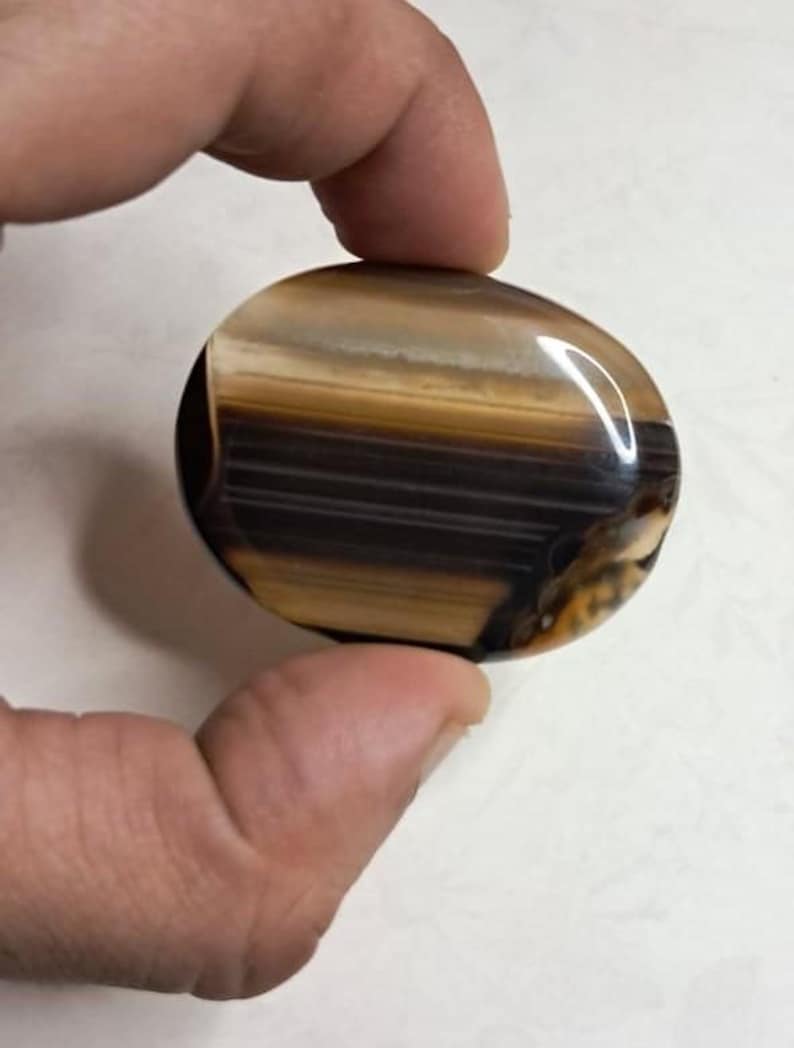 154.30 Ct Rare Honey Banded Sulemani Hakik | 48mm Extra Large Oval ...
