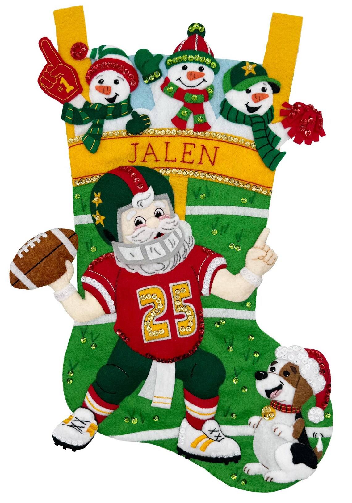 Christmas Huddle Felt Stocking Kit – Sports Santa Stocking ...