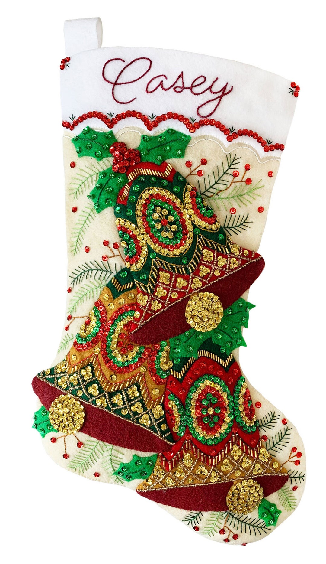 Christmas Bells Felt Stocking Kit From Merrystockings - Etsy
