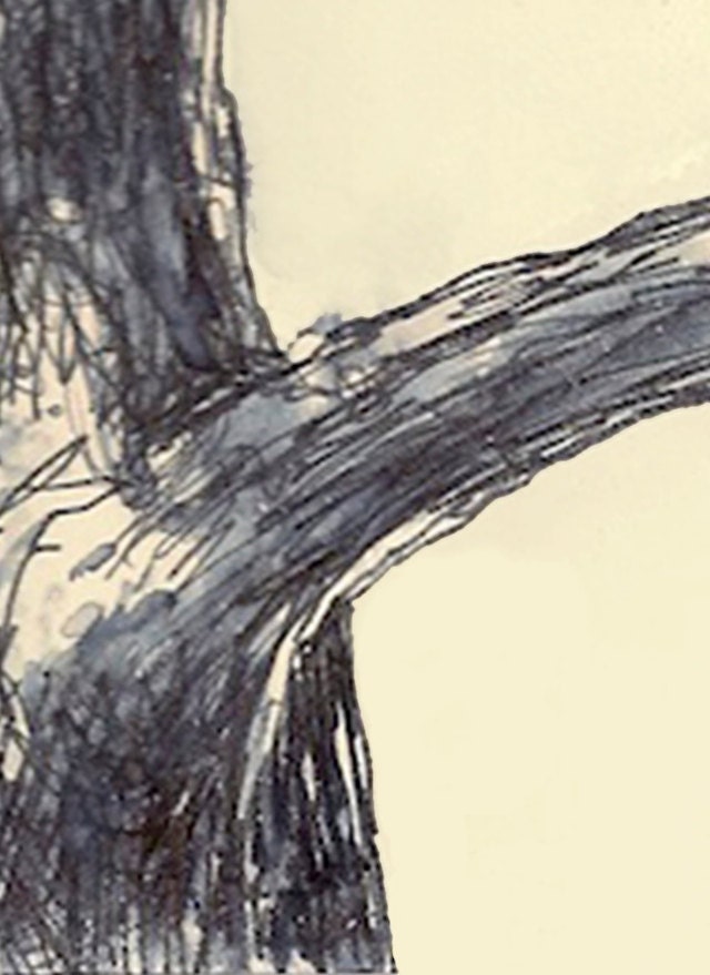 Oak Tree Ink Wash Painting, Any Wall Art Kids Wall Decor Hanging ...
