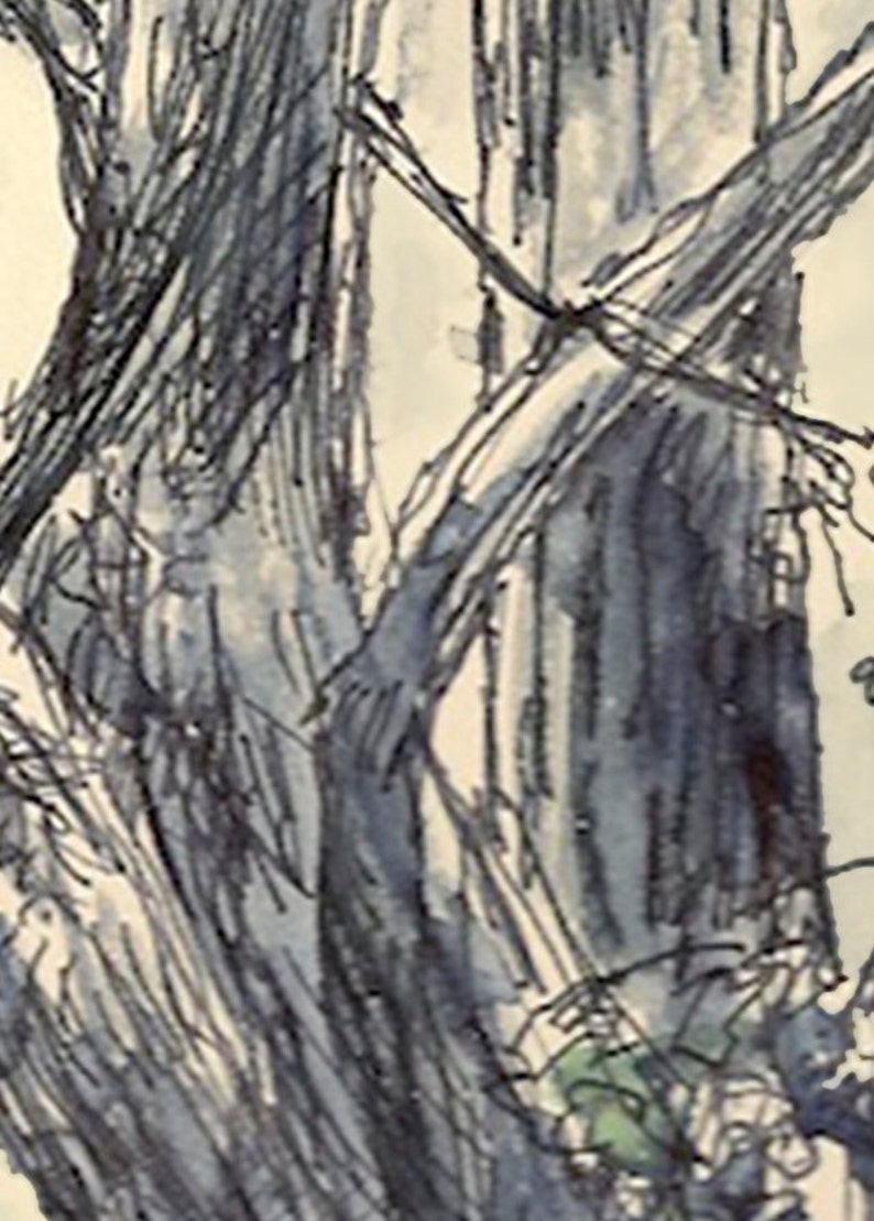 Oak Tree Ink Wash Painting, Any Wall Art Kids Wall Decor Hanging ...