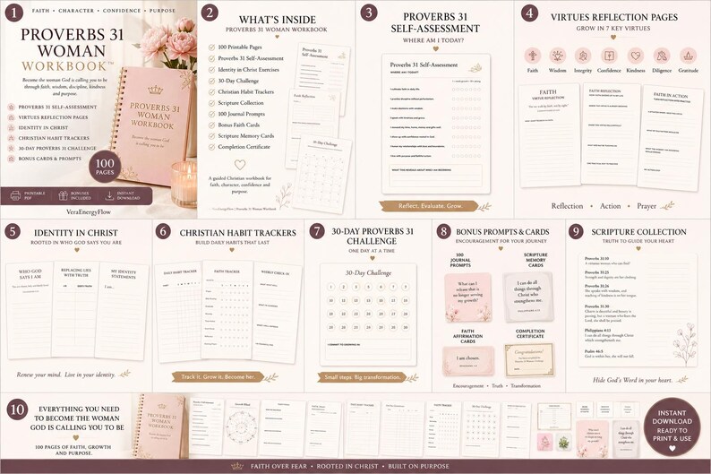 Proverbs 31 Woman Workbook, Christian Women's Journal, Bible Study ...