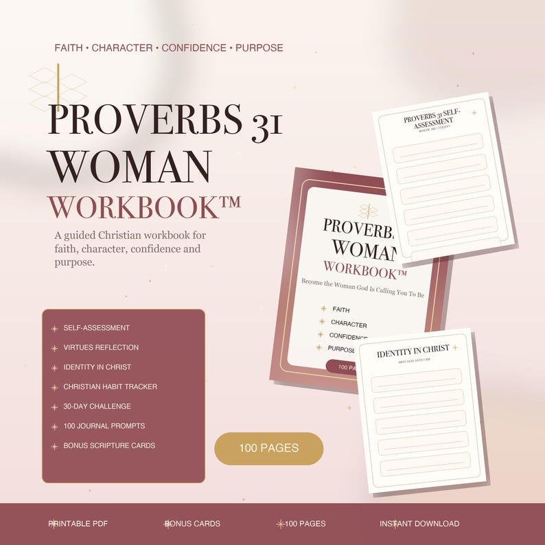 Proverbs 31 Woman Workbook, Christian Women's Journal, Bible Study ...