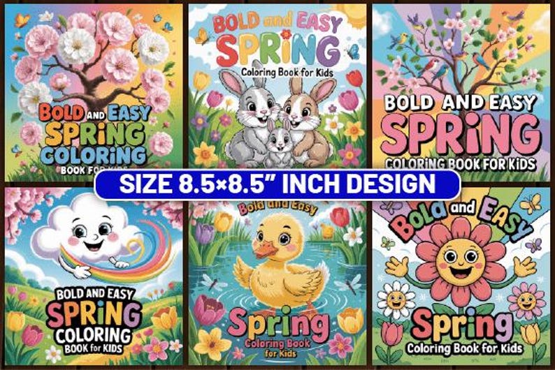 87 Bold Spring Coloring Pages for Kids, Large Print Activity Sheets ...