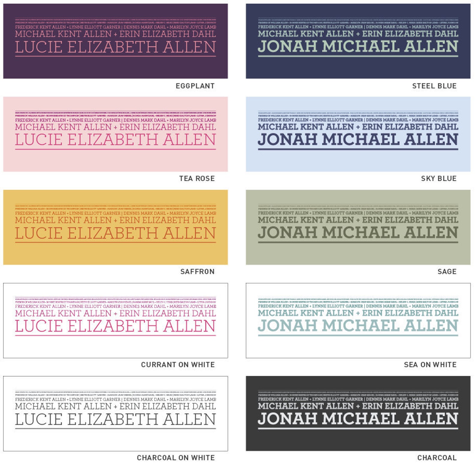 Family Tree 5 Generation Lineage Design 19.75x9 Custom Made With Your ...