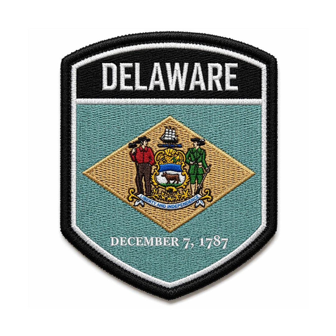 Delaware State Flag Embroidered Patch | USA Crest, December 7, 1787 ...