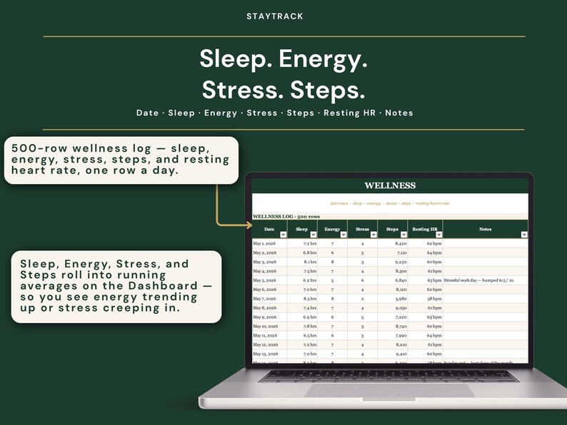Habit Tracker Excel + Google Sheets | Daily Habit, Fitness & Wellness ...