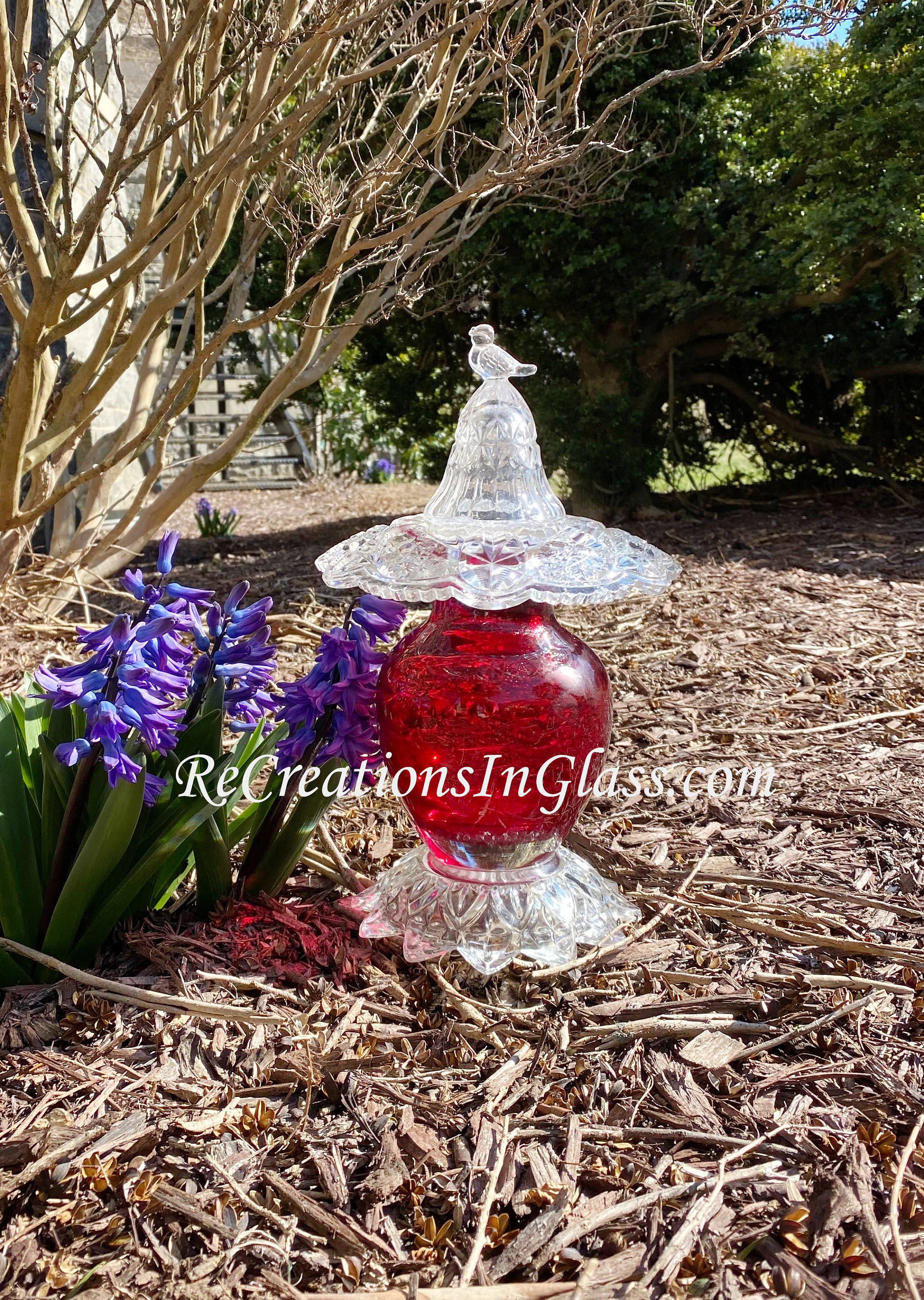 Garden Totem Red Glass Garden Totem. Garden Art. Garden Decoration. Garden Glass Totem. - Etsy