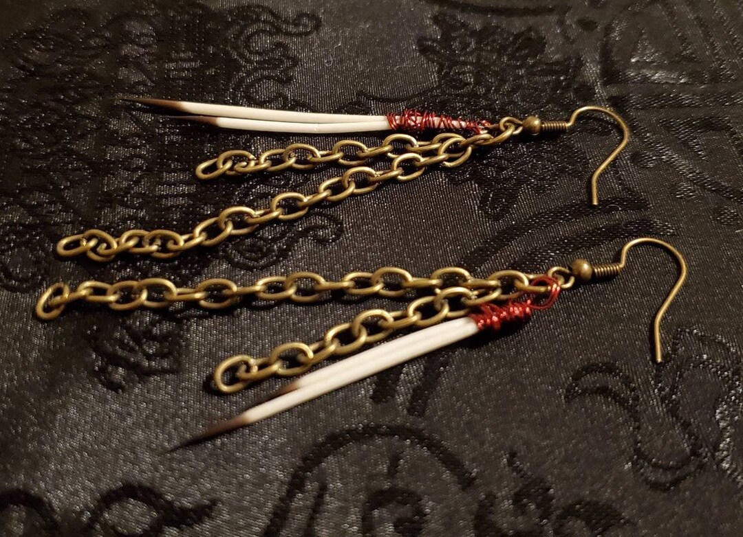 Wire Wraped Porcupine Quill Earrings - Etsy