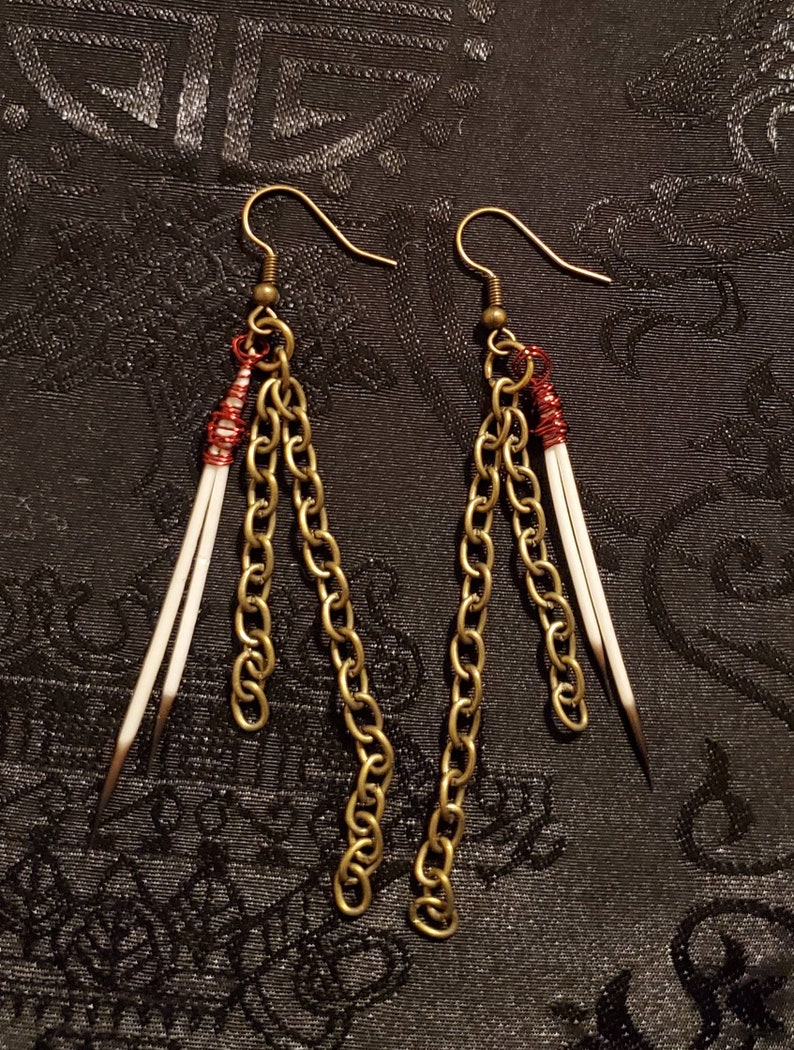 Wire Wraped Porcupine Quill Earrings - Etsy