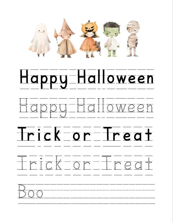 Halloween Handwriting Practice Worksheet - Etsy