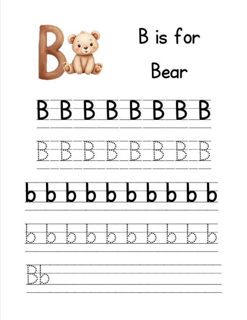 Alphabet Handwriting Practice Worksheet A-Z, 0-9 - Etsy