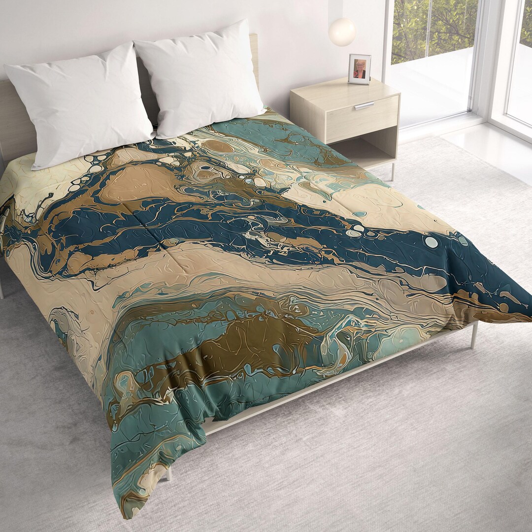 Modern Abstract Comforter: Organic Design, Cotton or Polyester ...