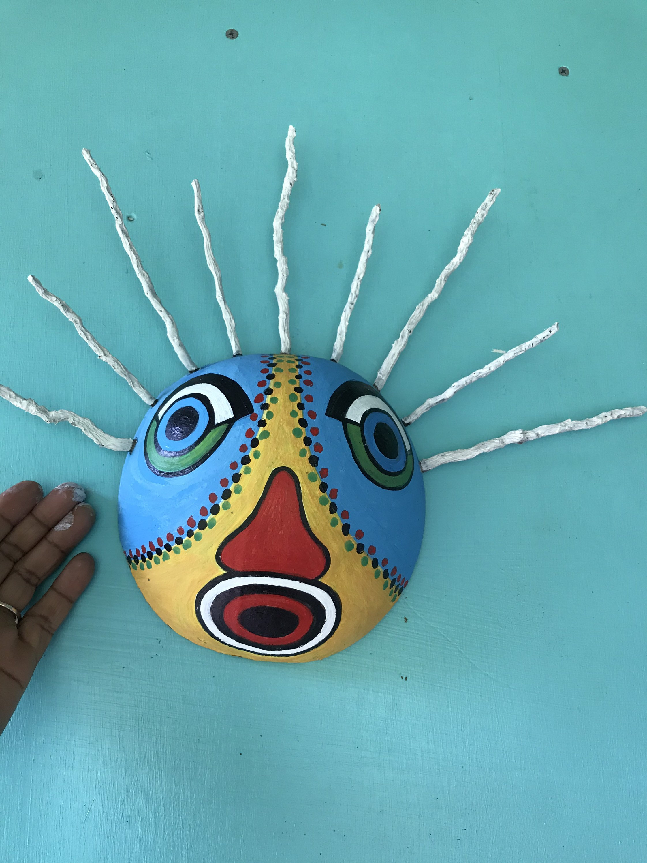 Hand Painted Carnival Mask, Vejigante , Colorful Afro Caribbean Mask ...