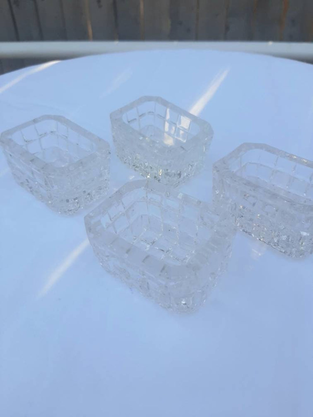 Vintage Cut Glass Salt Dishes - Set of 4 - Etsy