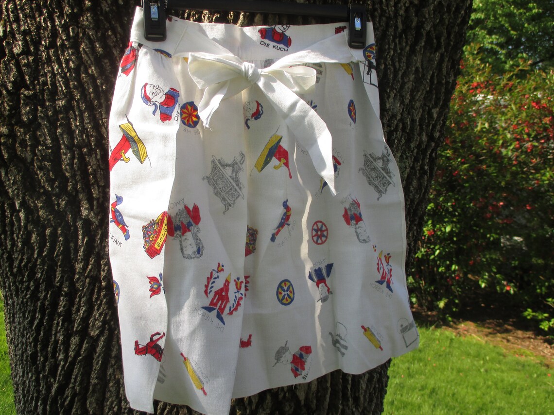 Vintage Cotton Amish Half Apron Kitchen Apron Kitchy Apron - Etsy