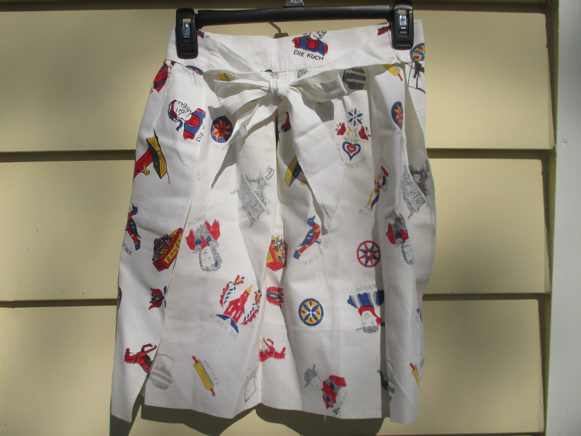 Vintage Cotton Amish Half Apron Kitchen Apron Kitchy Apron - Etsy