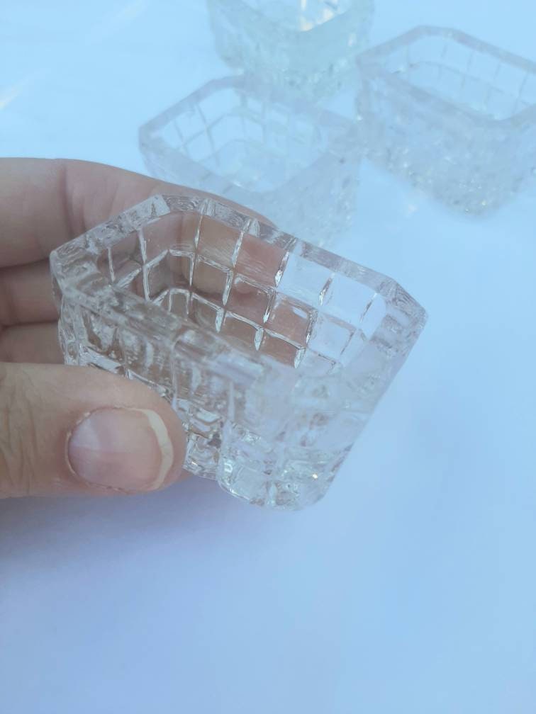 Vintage Cut Glass Salt Dishes - Set of 4 - Etsy