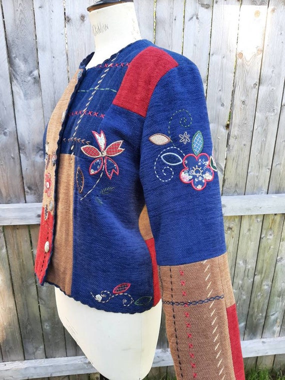 Vintage Ladies Jacket Patchwork Design Craft Style Si… - Gem