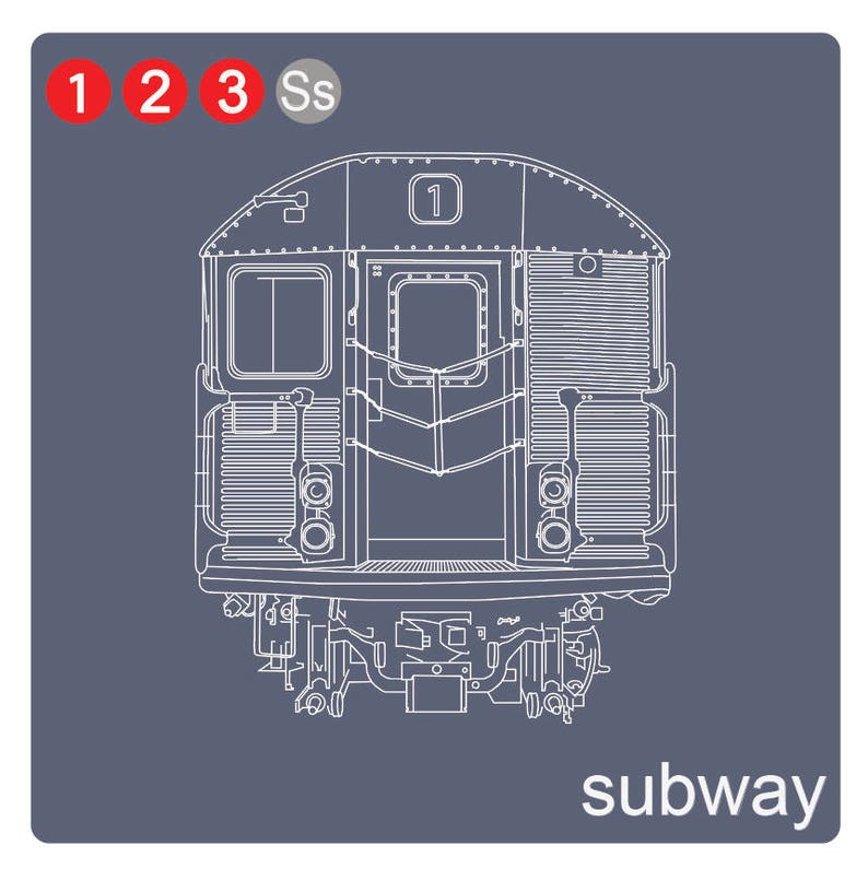 S is for Subway NYC MTA 123 Subway Nursery/toddler/preschool Alphabet ...