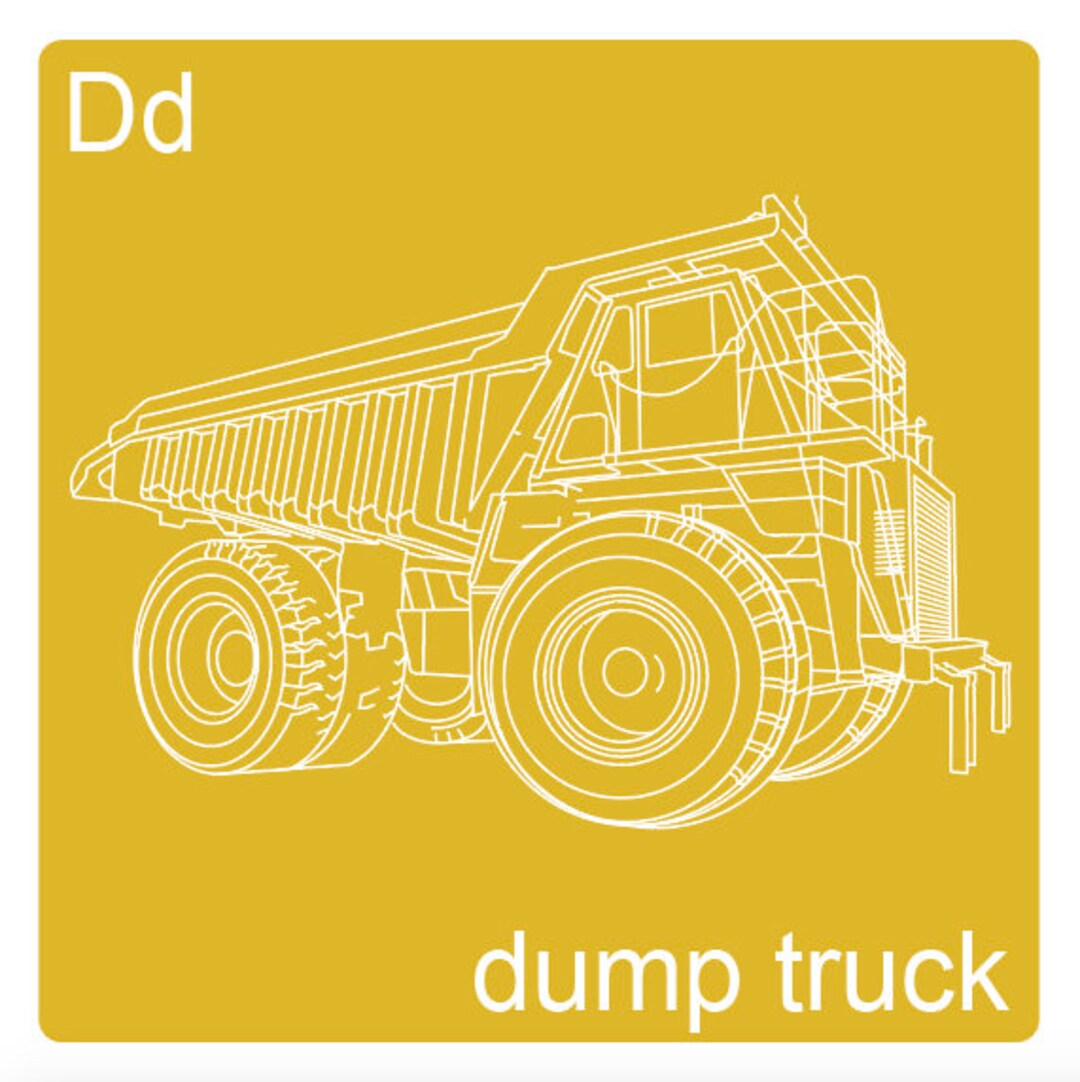 D is for Dump Truck Nursery/toddler/preschool Alphabet Art - Etsy