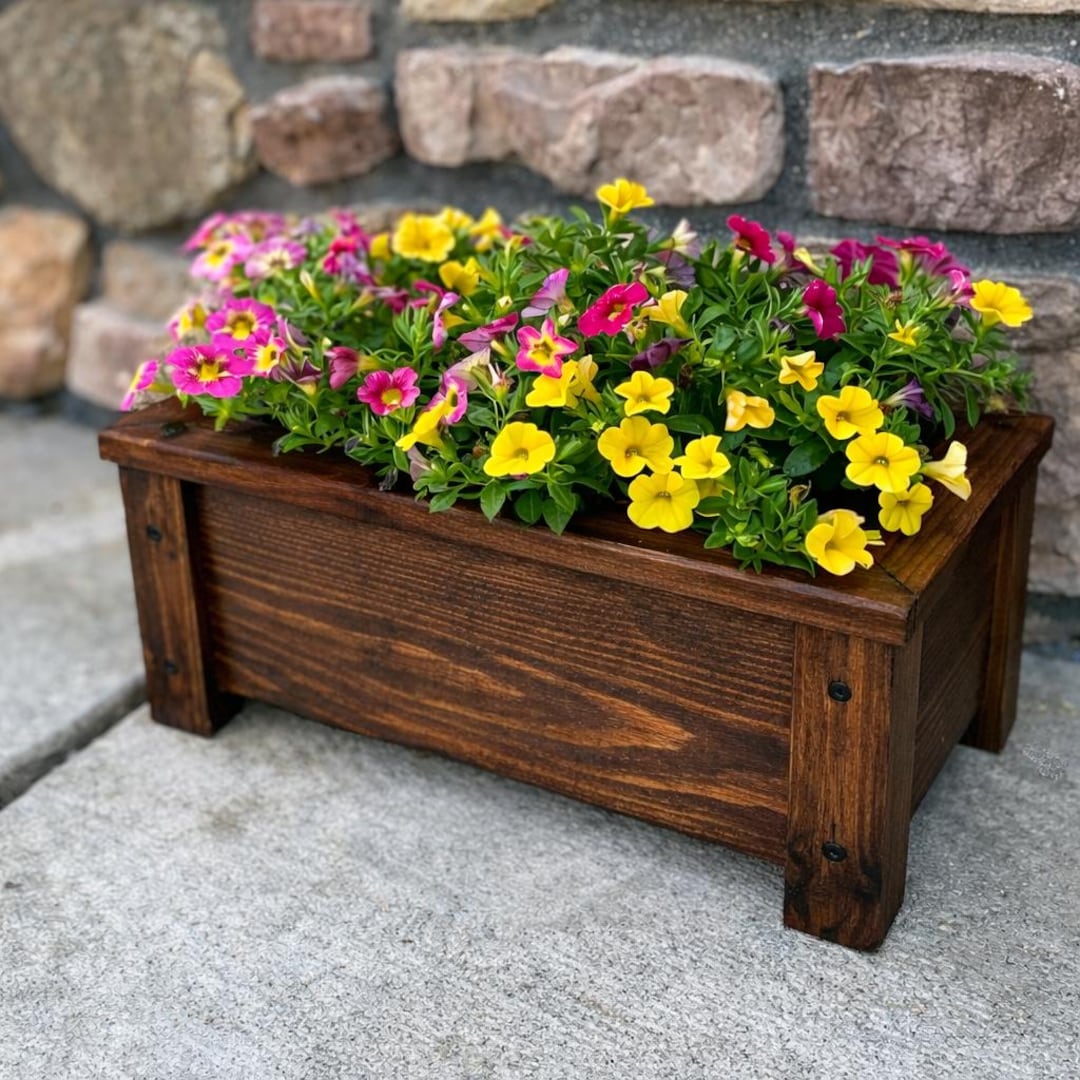 Handcrafted Cedar Planter Box | Durable Outdoor Garden Herb Window Box ...
