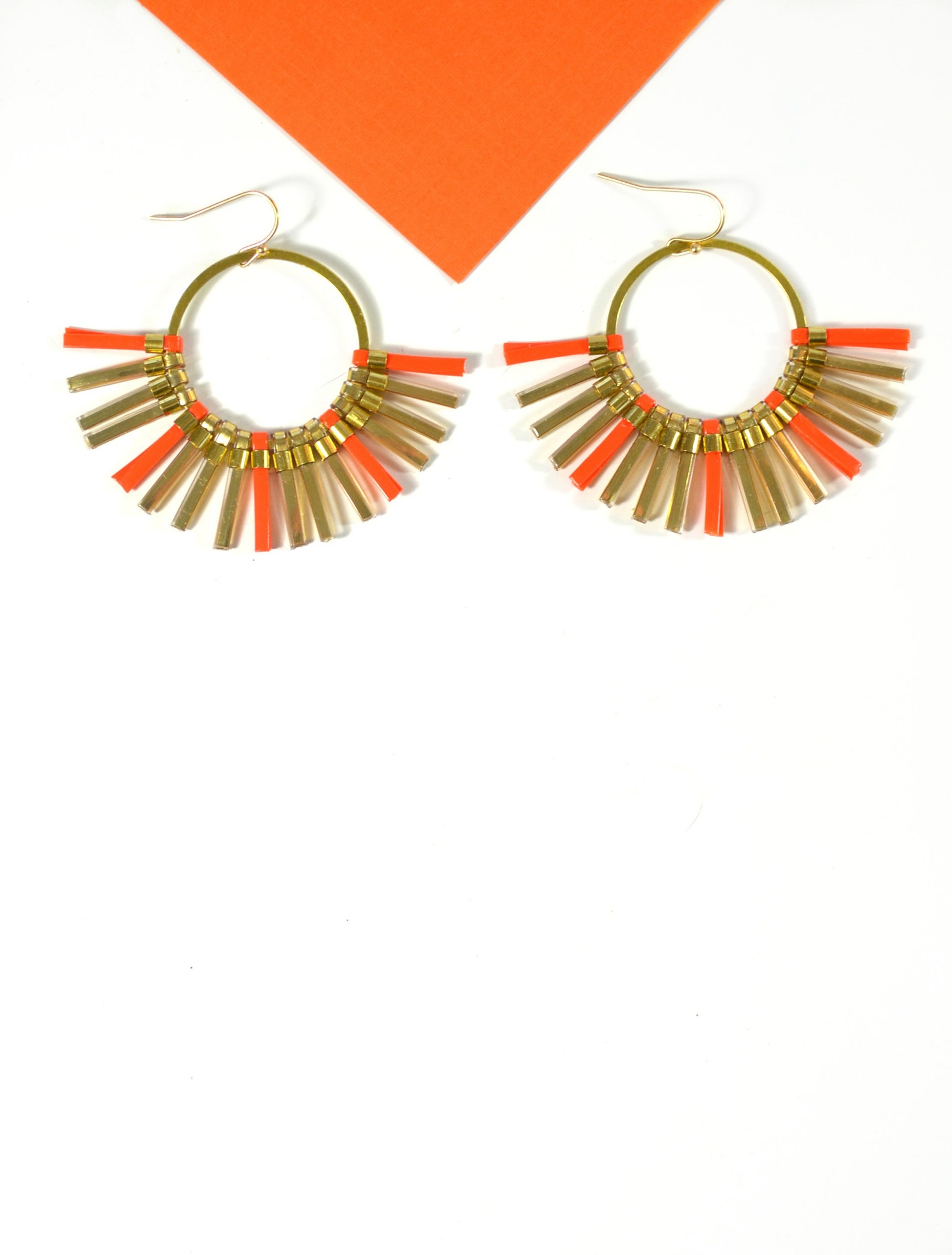 Fringe Handmade Earrings Vinyl Threads and Gold Plated 3 µ High Quality ...