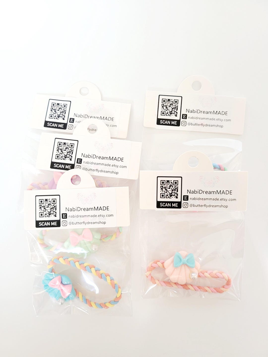 Shell Braided Hair Tie Set With Pastel Colors – 10pc Party Favor Gift ...