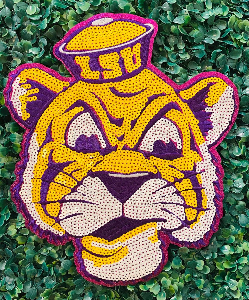 LSU Retro Tiger Iron on Patch - Etsy