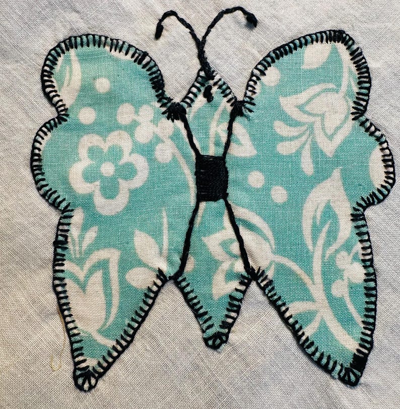 1930’s Butterfly Blocks, 8” Square Vintage Quilt Blocks Hand ...