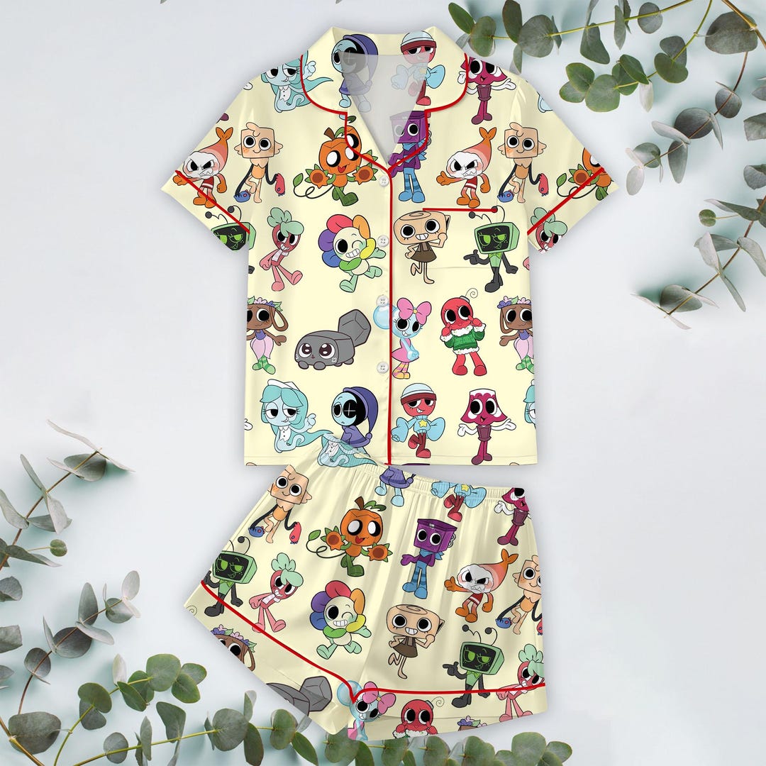 Dandy’s World Satin Pajamas for Kids, Cute Gaming Cartoon Sleepwear for ...