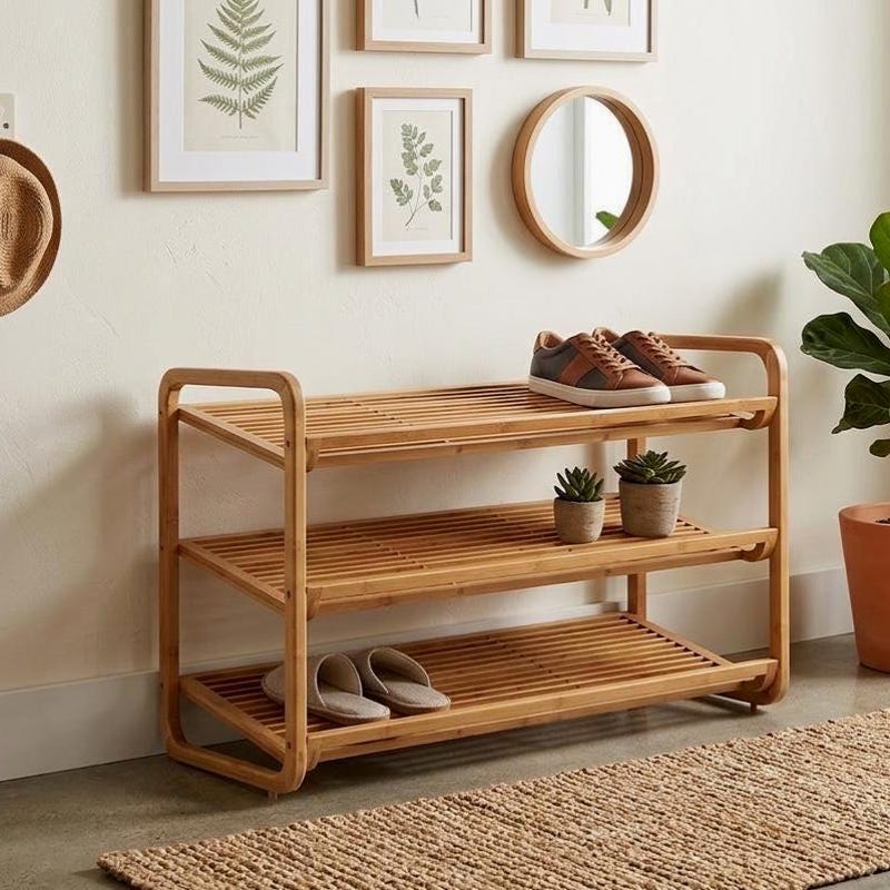 Wooden 3 Tier Shoe Rack - Etsy