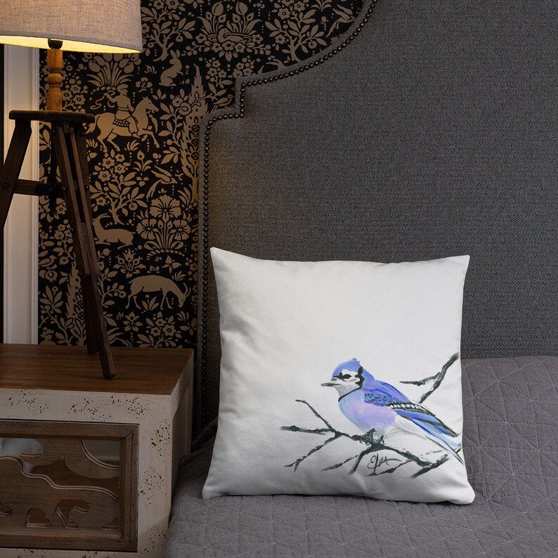 Blue Jay Throw Pillow - Etsy