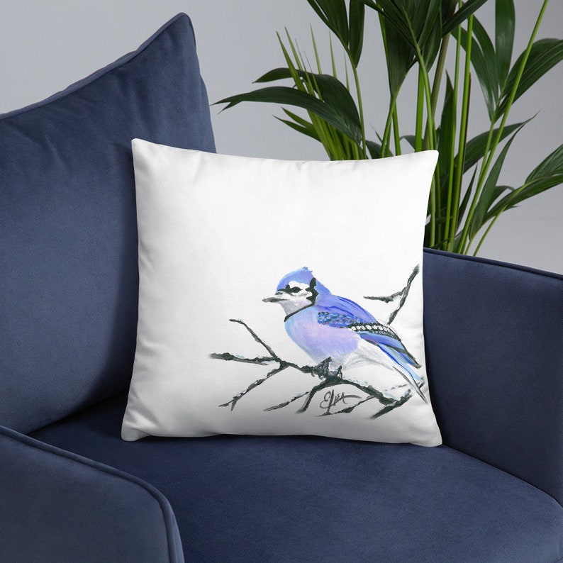 Blue Jay Throw Pillow - Etsy