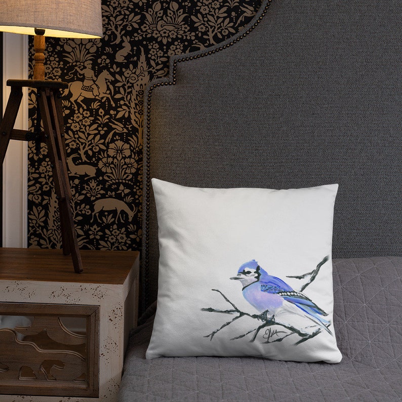 Blue Jay Throw Pillow - Etsy