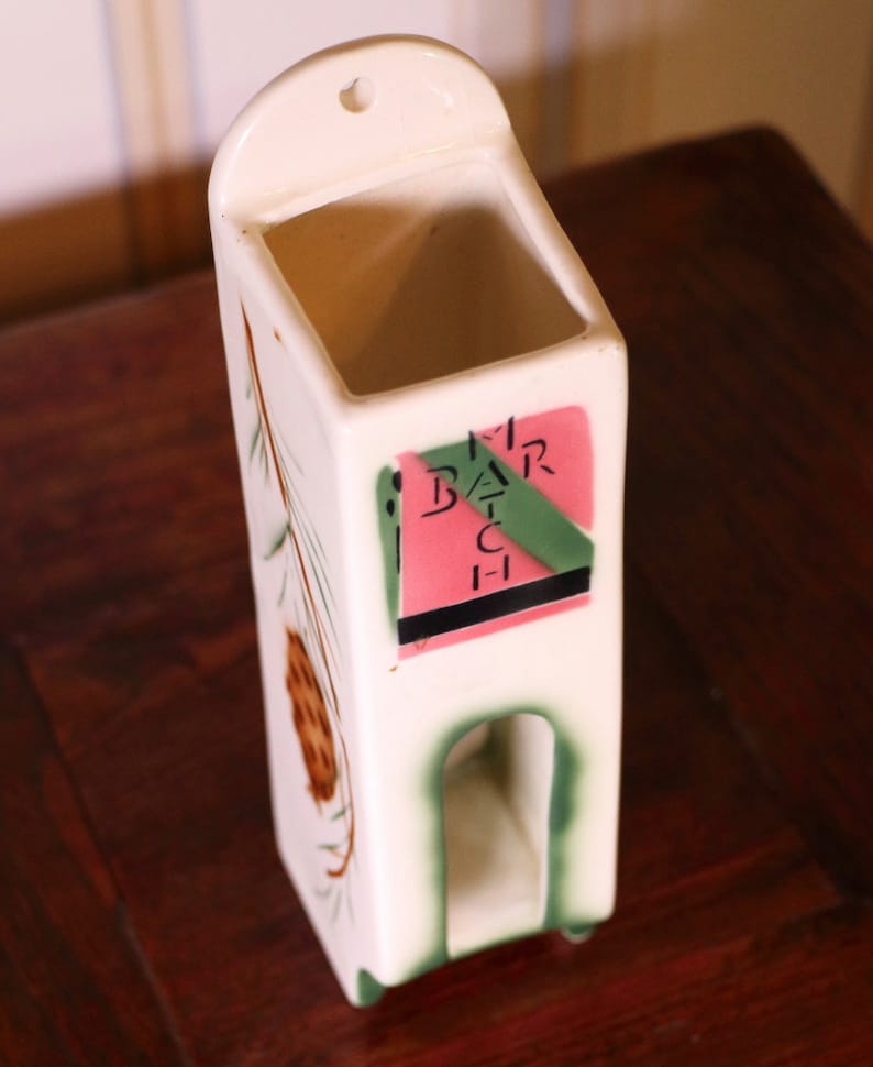 Vintage Painted Ceramic Matchbook Holder Dispenser - Etsy