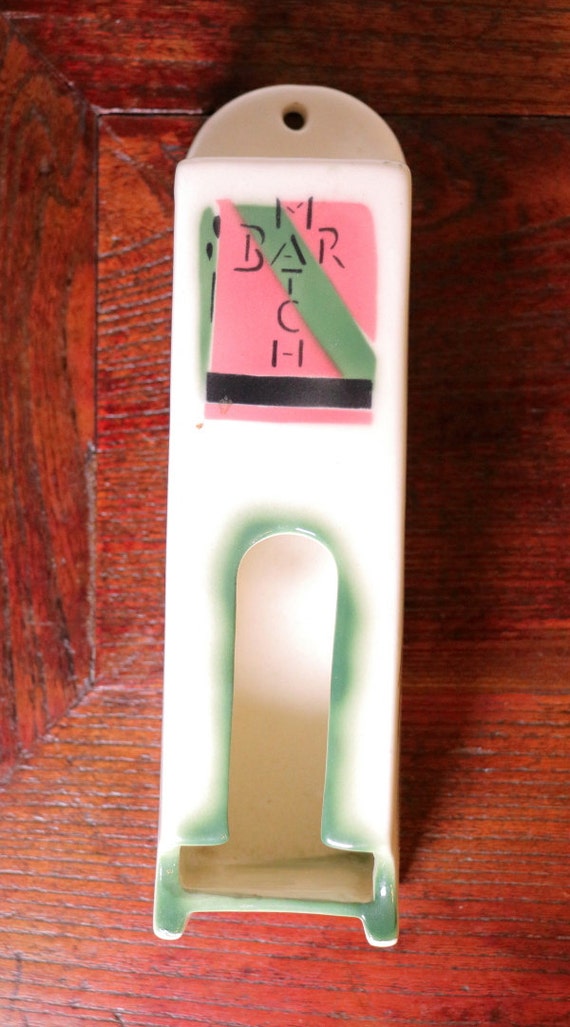 Vintage Painted Ceramic Matchbook Holder Dispenser | Etsy